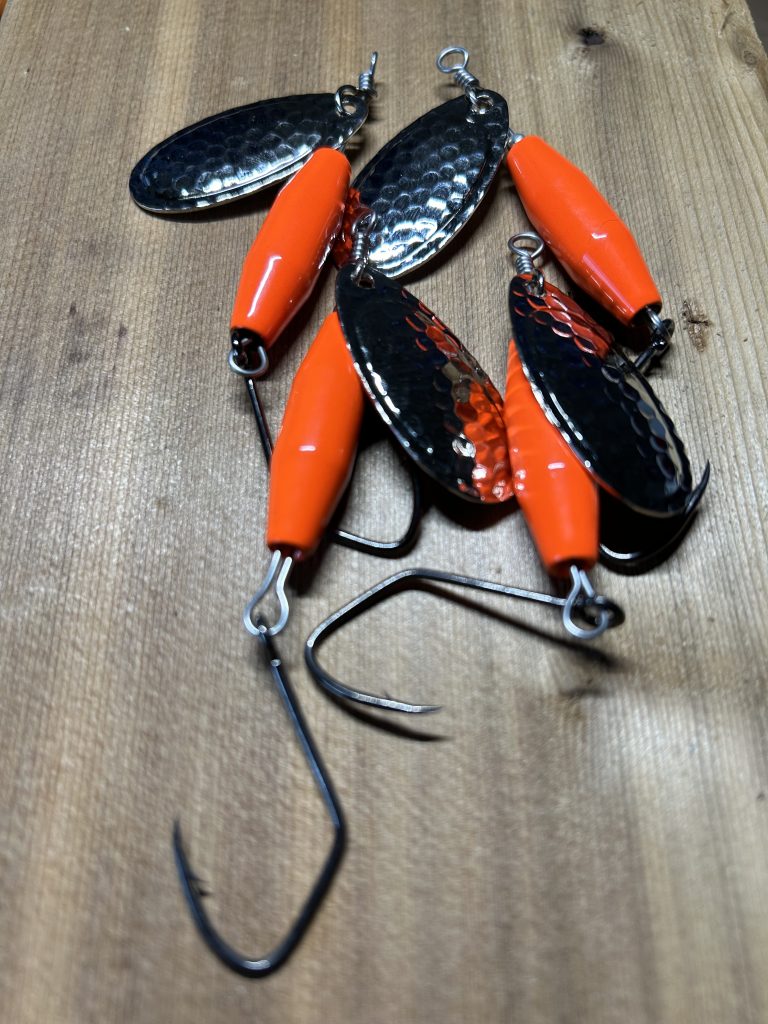 NW Tackle 101 Steelhead/Salmon Casting Spinners 3/4 oz Orange Hammered ...
