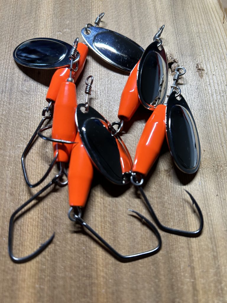 NW Tackle 101 Steelhead/Salmon Casting Spinners 3/4 Orange Smooth Blade ...
